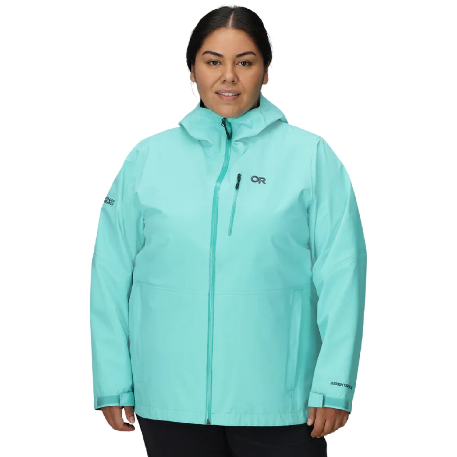 Outdoor Research Womens Aspire 3L Rain Shell Jacket Maldives Plus Size