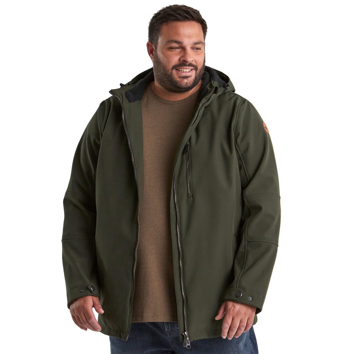 Stoy Mens Plus Size Softshell Jacket Olive Sizes 3XL-6XL