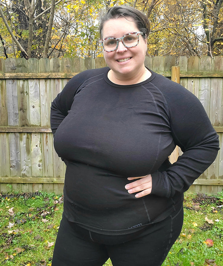Merino Wool Plus Size Thermal Top - XTM Siberia Black sizes XL-7XL